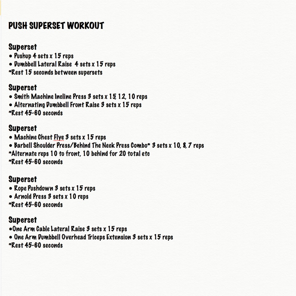 Video Training Journal: Push Superset Workout | Nicole Wilkins