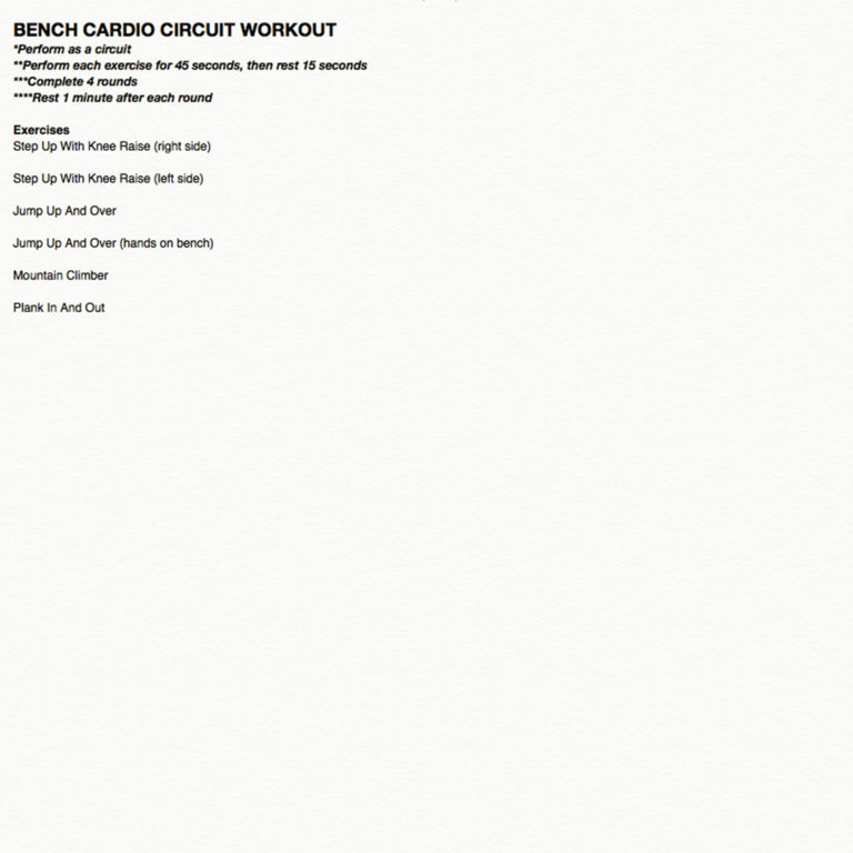 Real Workout: Bench Cardio Circuit Workout | Nicole Wilkins