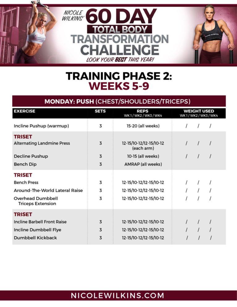 60 Day Total Body Transformation Challenge Workout Preview Nicole Wilkins
